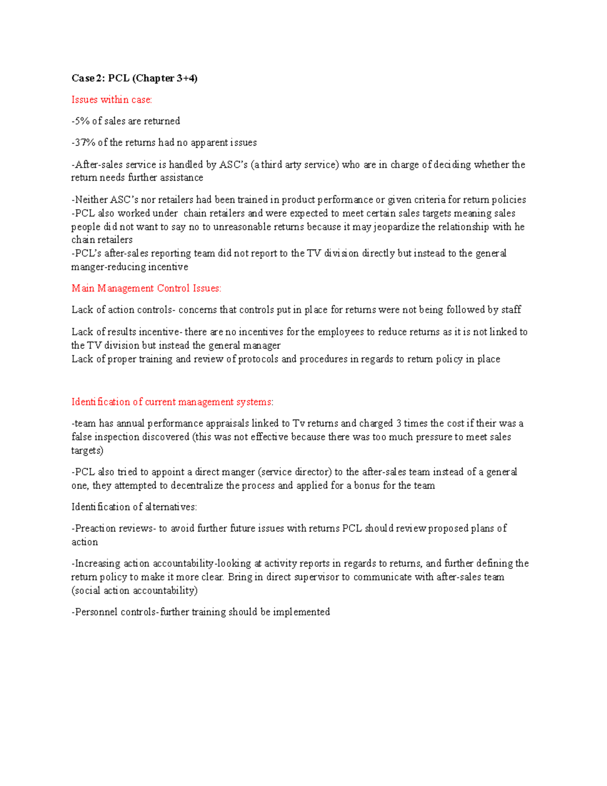 Case 2 PCL course work for weekly case studies - Case 2: PCL (Chapter 3 ...