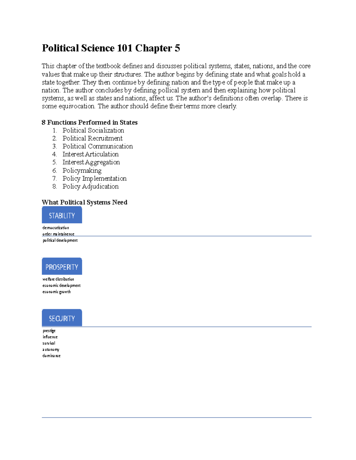 Political Science 101 Chapter 5 - Bellevue College - Political Science ...