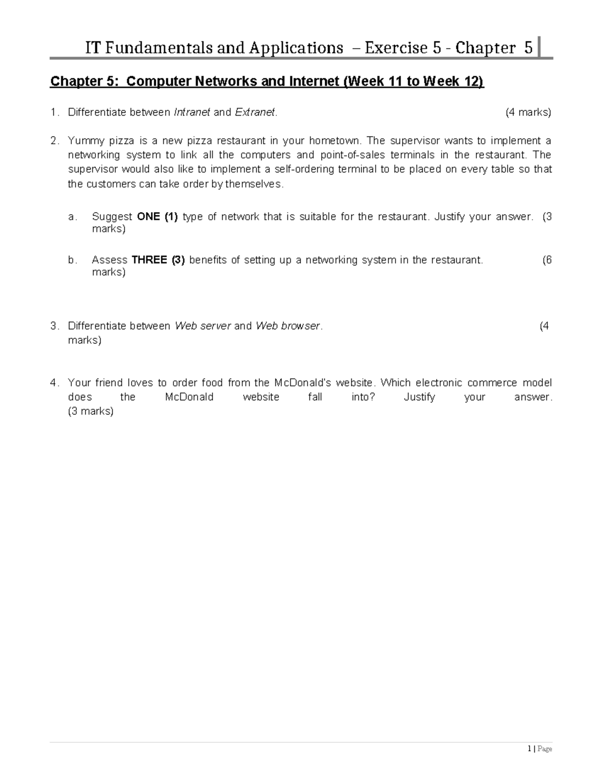 Exercise 5q Chapter 5 Computer Networks And Internet It Fundamentals And Applications