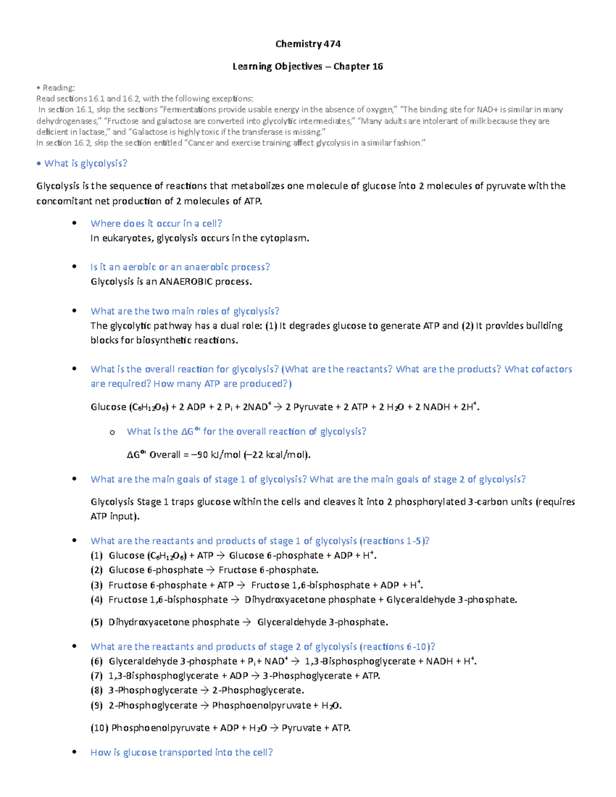 Chemistry 474 Learning Objectives SG (Ch. 16) - Chemistry 474 Learning ...