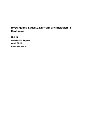 Unit 6 - new unit 6 learndirect - Equality, Diversity, and Inclusion ...