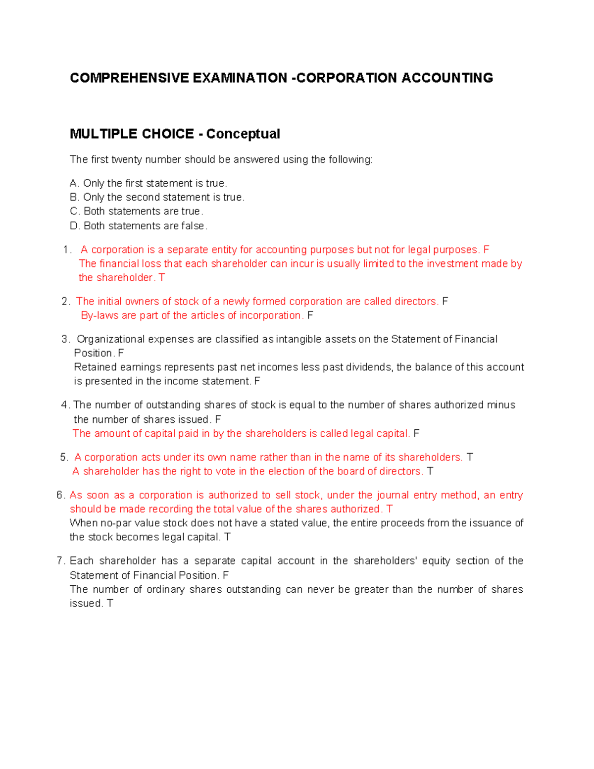 Corporation Accounting Final set of reviewer - COMPREHENSIVE ...