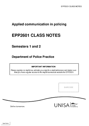 Epp2601 - essay - CULTURAL DIVERSITY IN THE POLICING ENVIRONMENT EPP ...