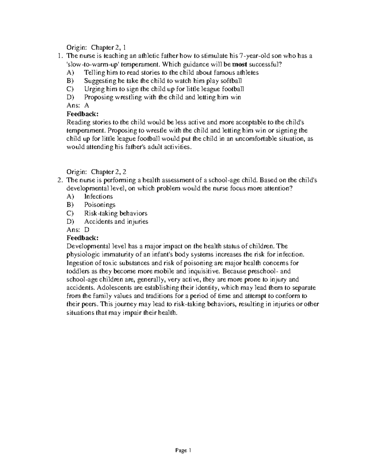 Chapter 2 - Copy - Copy - test - The nurse is teaching an athletic ...