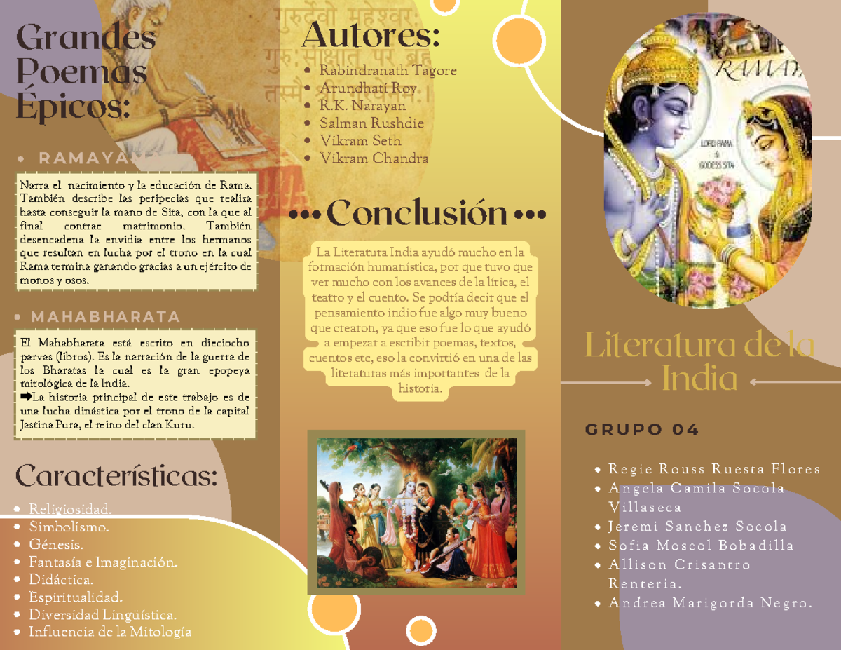 Triptico - Literatura de la India - Literatura de la India Narra el ...
