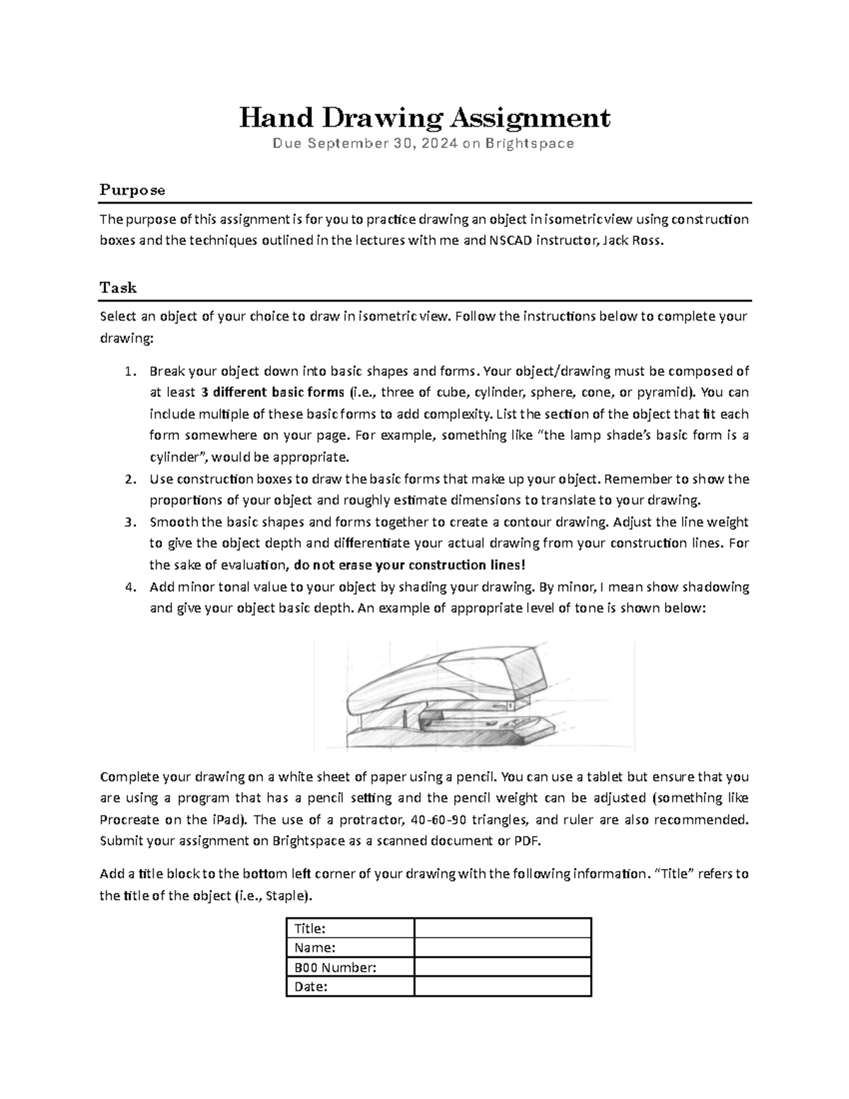 A3 Hand Drawing - Draw 3D design - Hand Drawing Assignment Due ...
