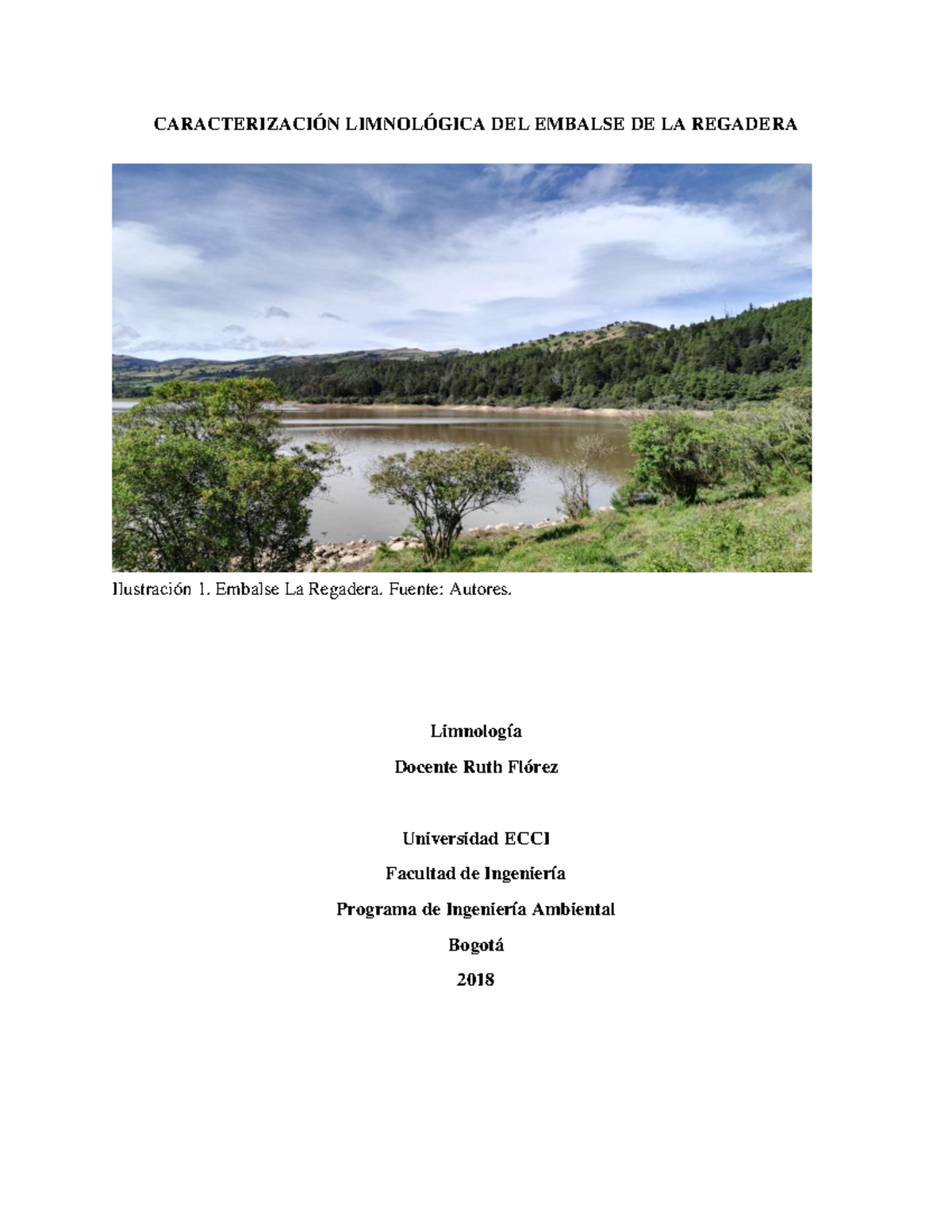 Caracterización Limnológica DEL Embalse DE LA Regadera ...