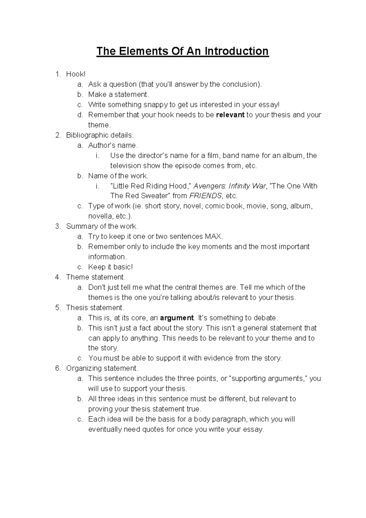 Elements Of An Introduction- Essay - The Elements Of An Introduction ...