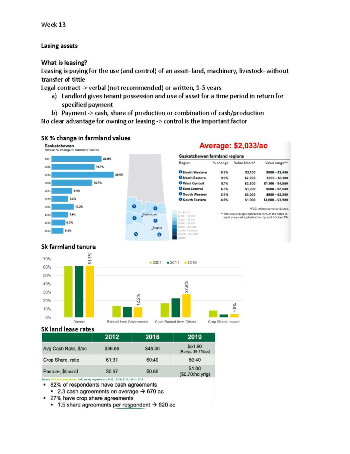 Week 13 - summaries - Lasing assets What is leasing? Leasing is paying ...