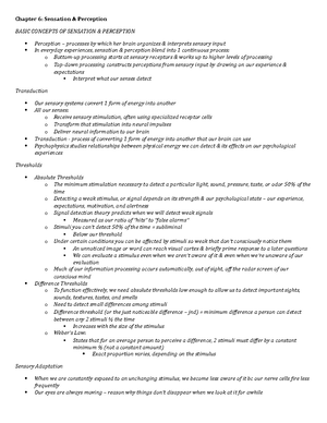 Psych Exam 2 Study Guide - Introductory Psychology: Exam 2 Study Guide *Note: The information ...