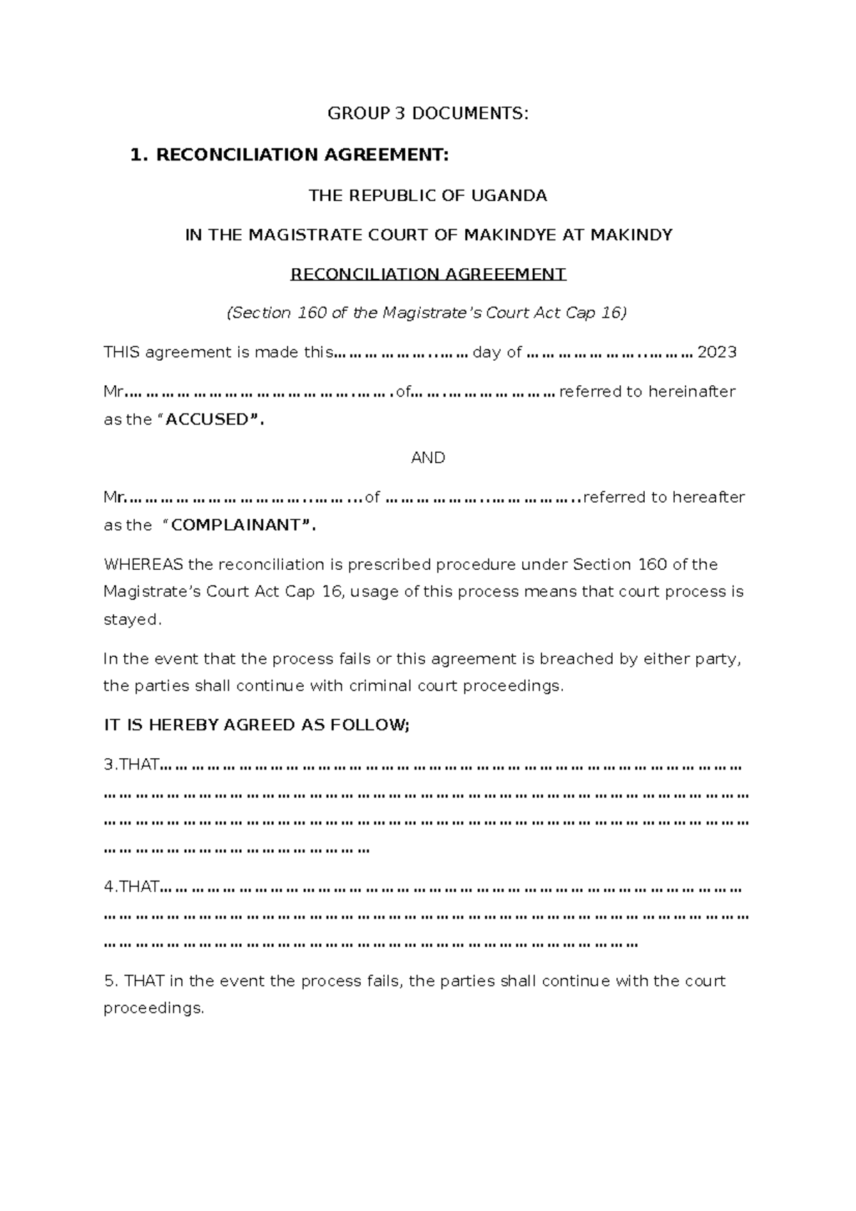 Group 3 Documents - authentic - GROUP 3 DOCUMENTS: 1. RECONCILIATION ...