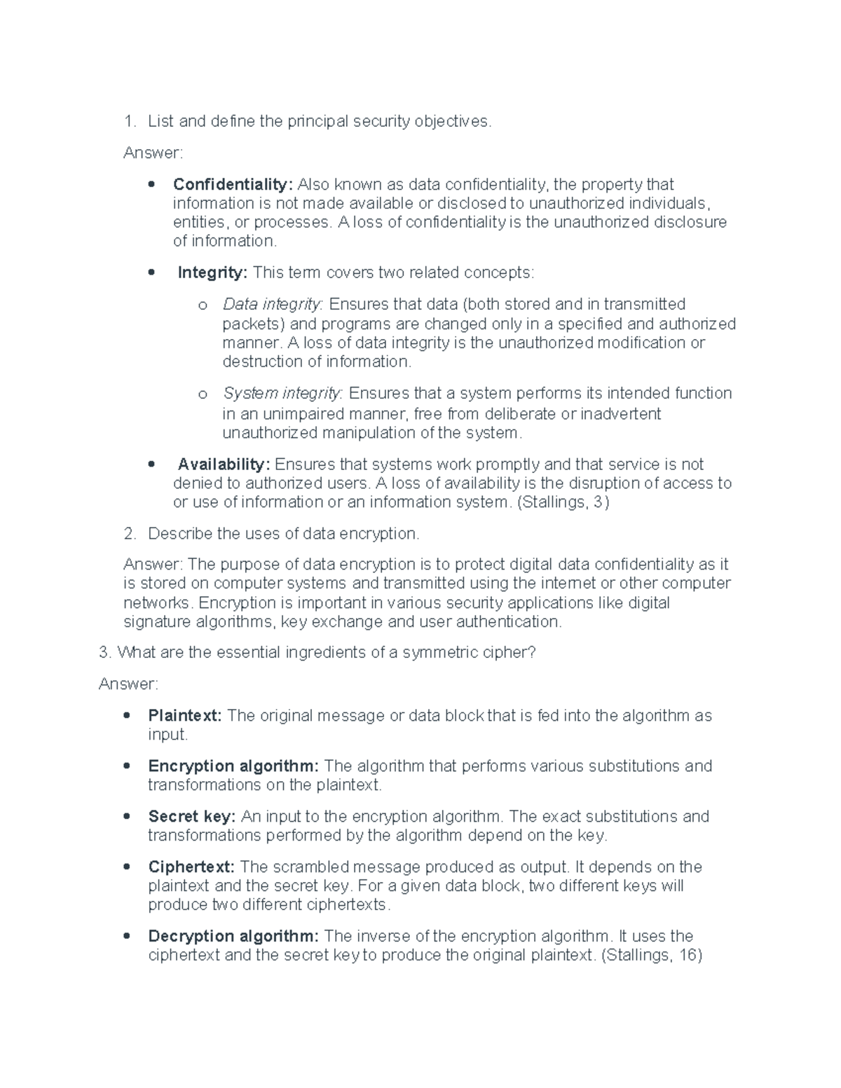 Chapter 1 Turnin - List and define the principal security objectives ...