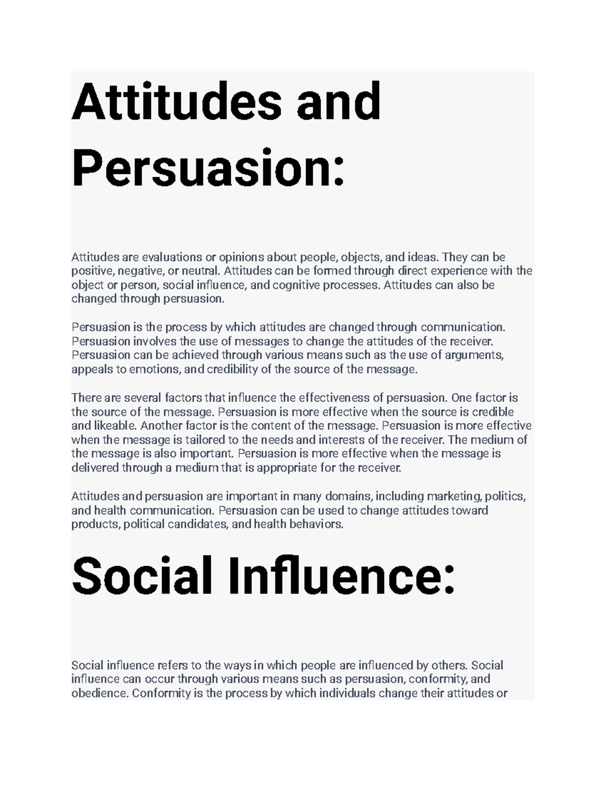 Social Psychology 3-4 - Units 3 and 4 - Attitudes and Persuasion ...