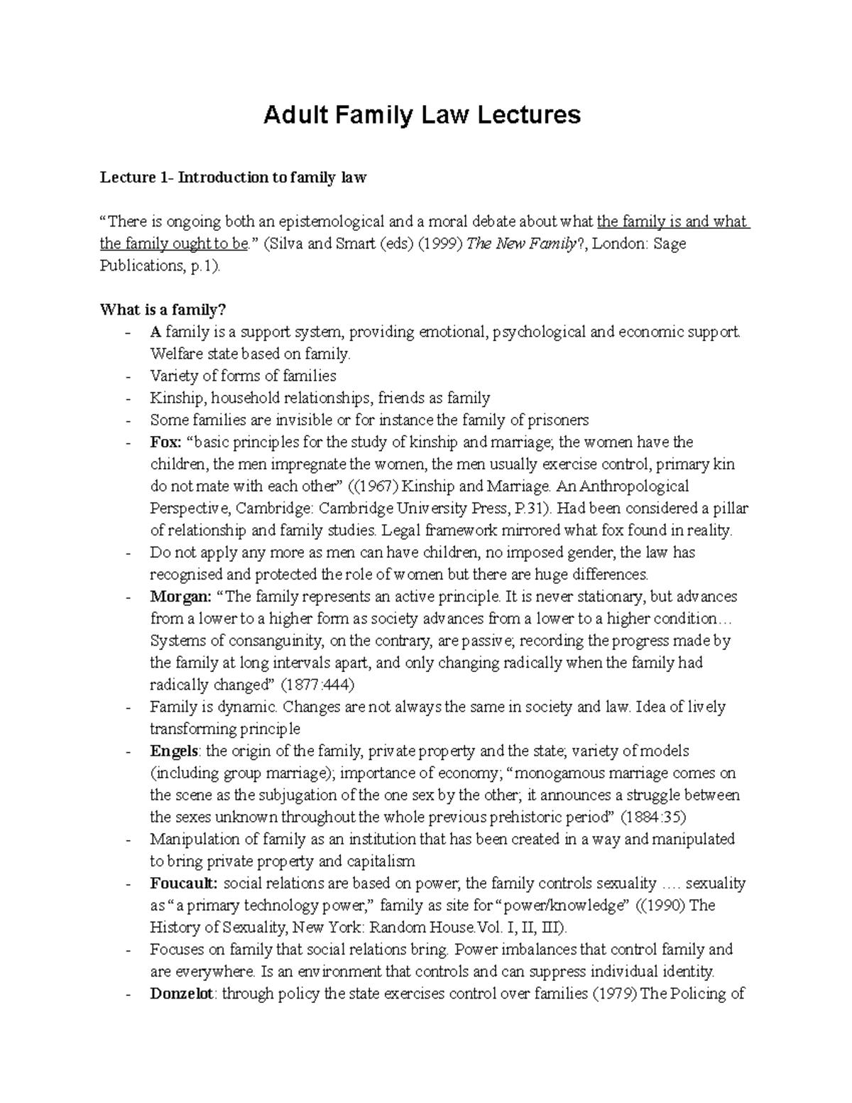 Adult Family Law Lectures - Adult Family Law Lectures Lecture 1 ...