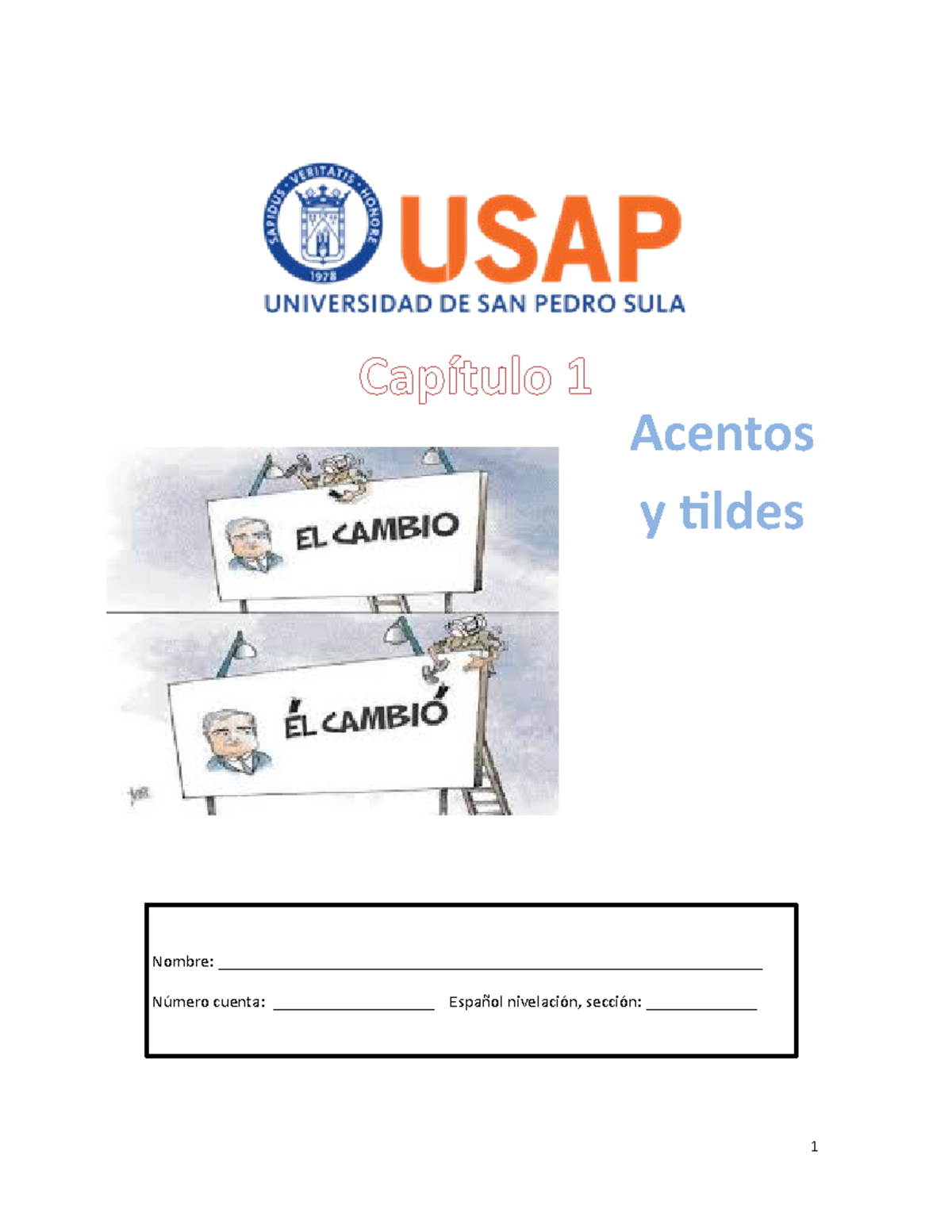Capítulo 1 Acentos y mayúsculas - Capítulo 1 Acentos y tildes Nombre ...