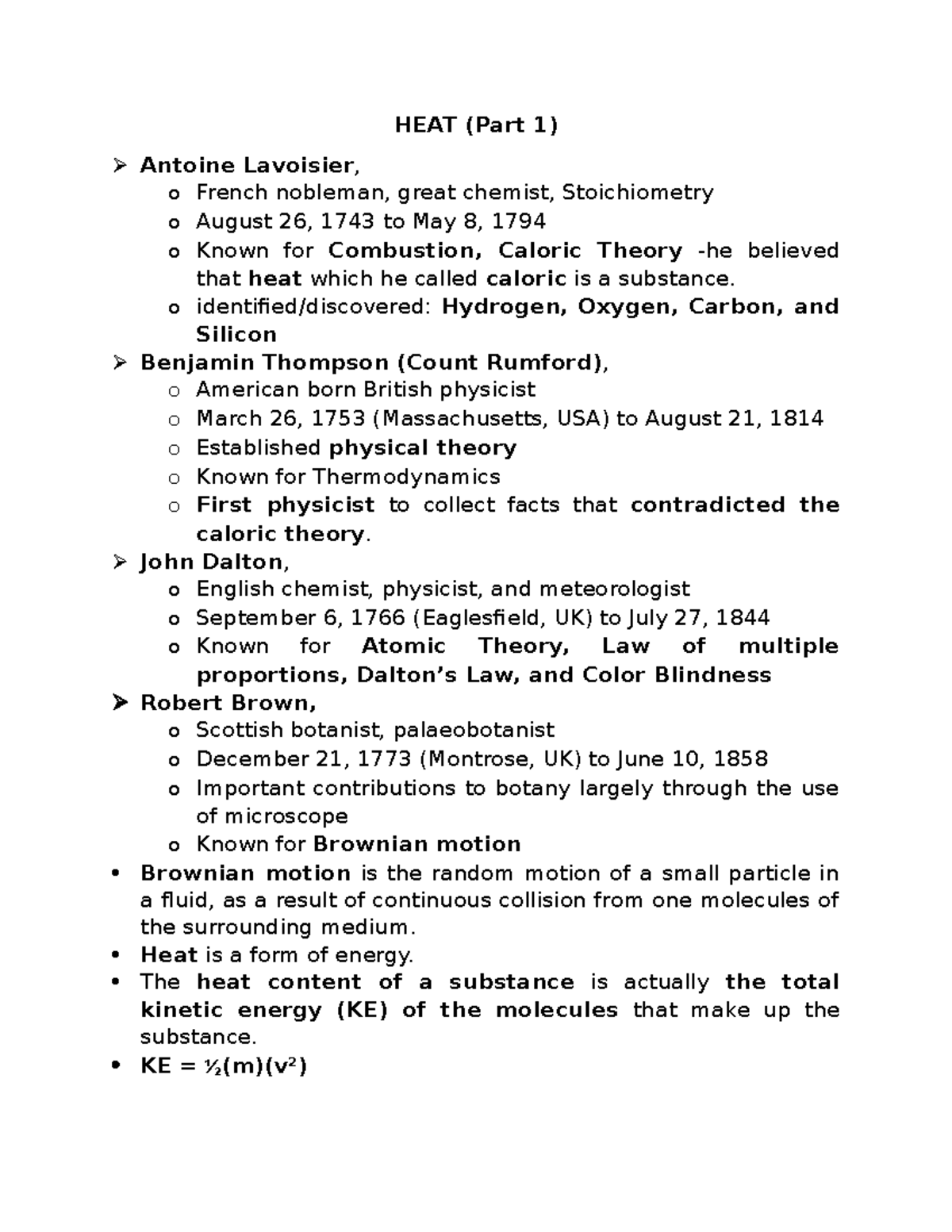 18-21 - Lesson 18 - 21 study guide: Heat and other views from ...