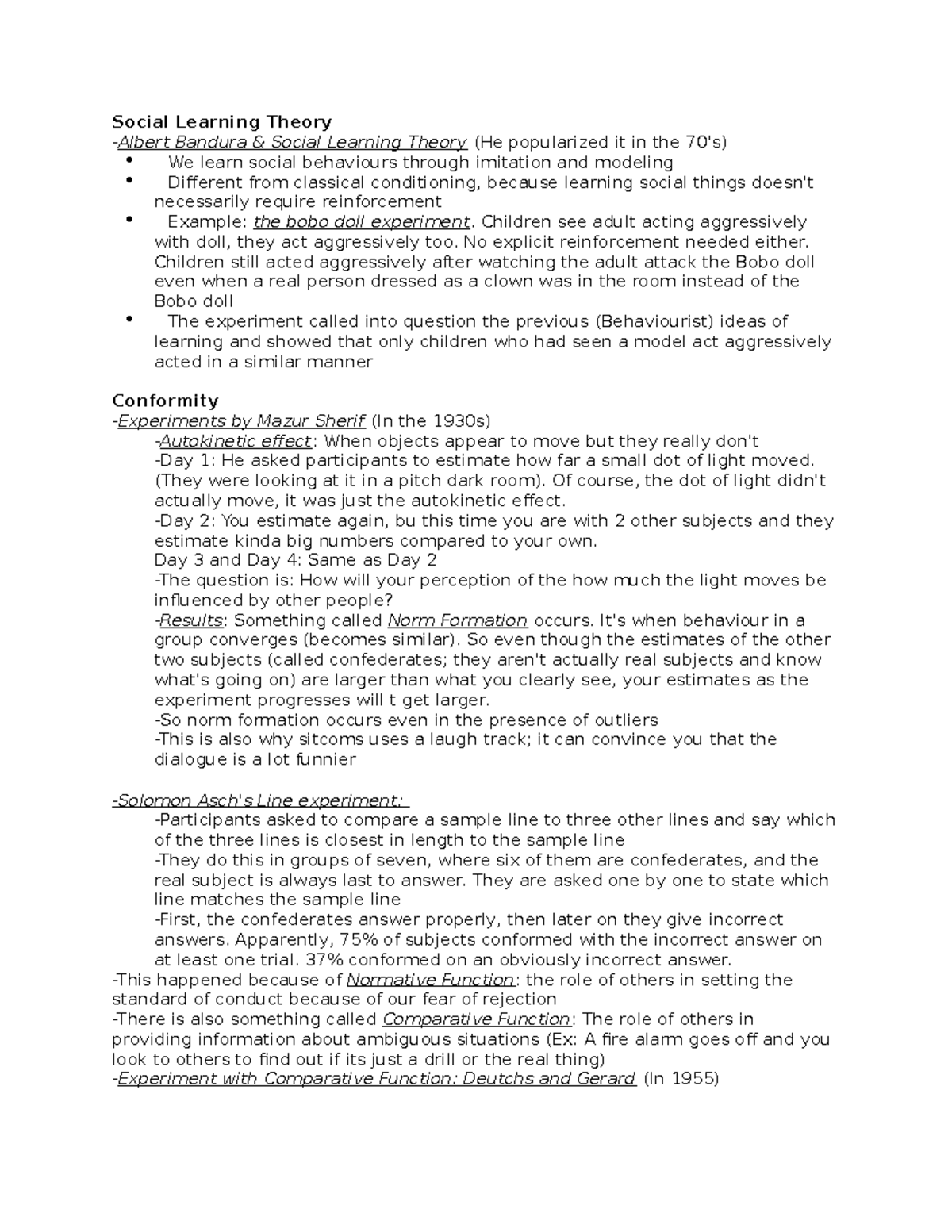 Psych. notes-3 - Social Learning Theory Albert Bandura & Social ...