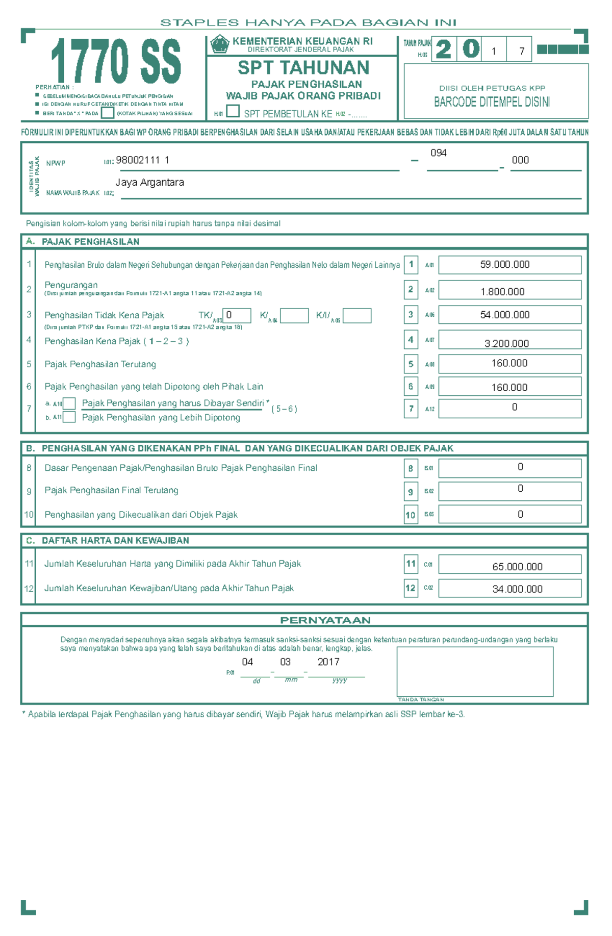 Jawaban contoh kasus 2 - materi kuliah - 1770 SS KEMENTERIAN KEUANGAN ...