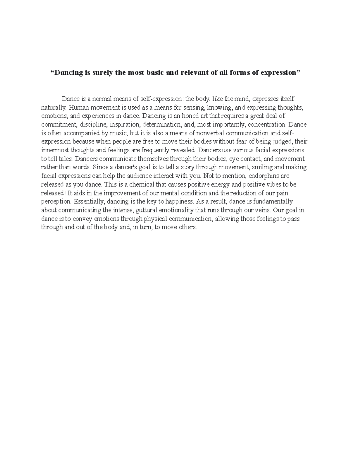 03dancing - dont open this - “Dancing is surely the most basic and ...