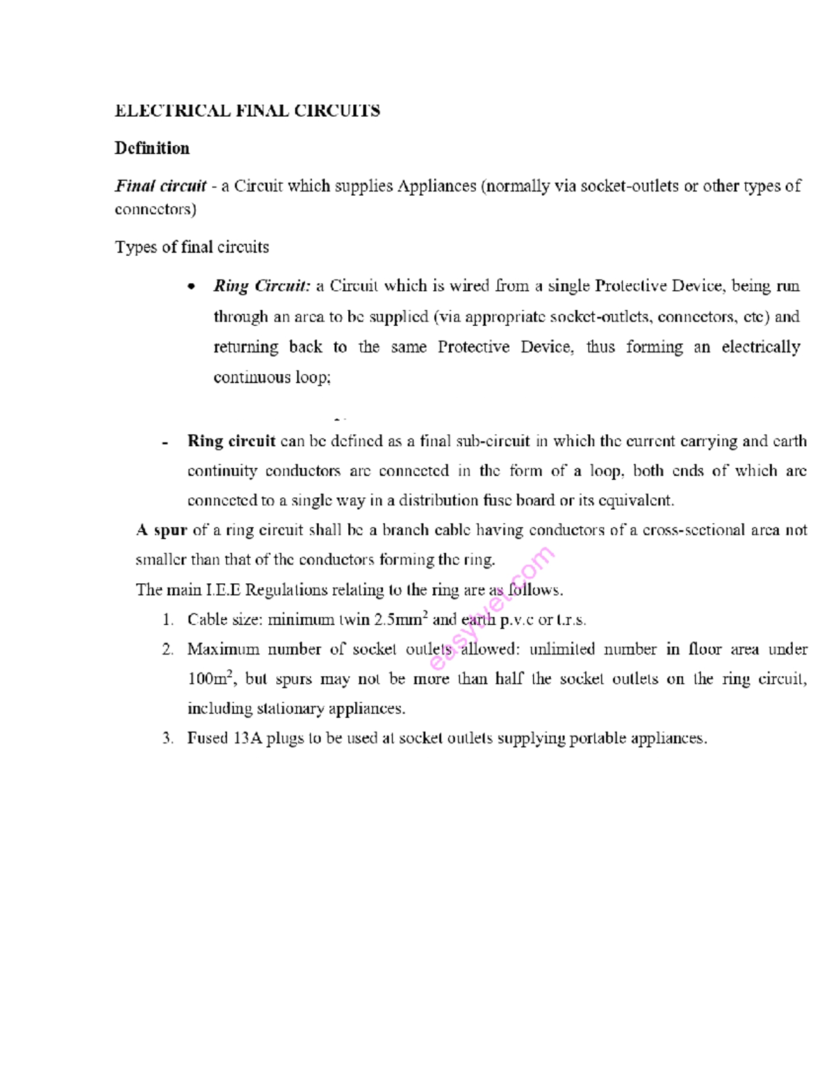 CEE Installation Technology - electrical engineering principles - Studocu