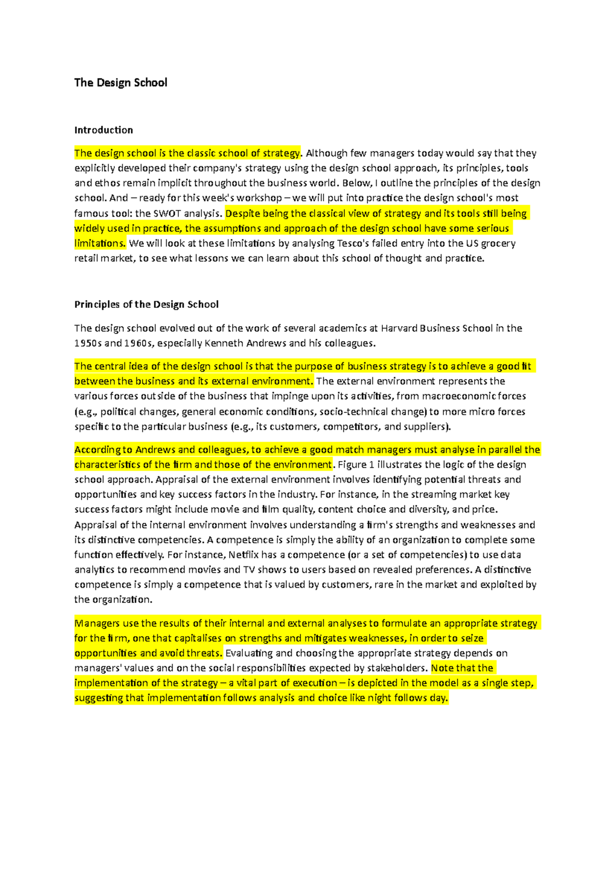 Part 2 The design school - The Design School Introduction The design ...