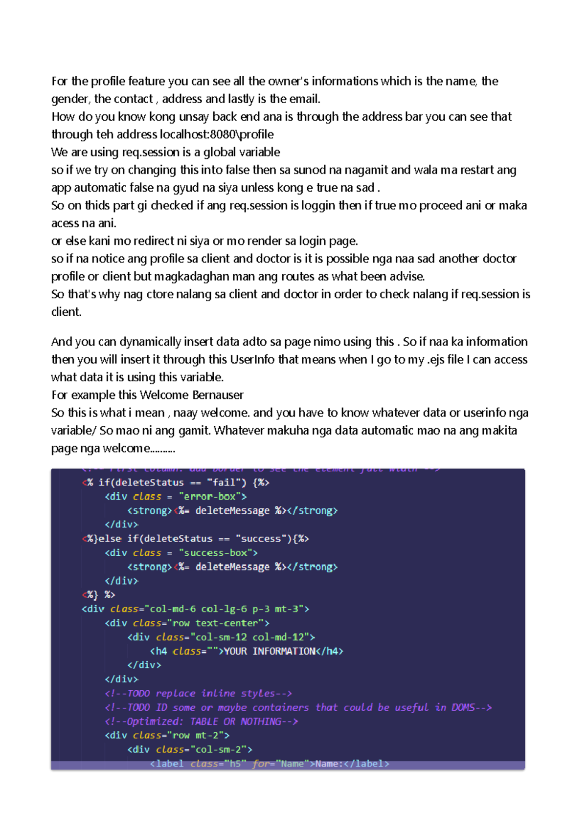 Script for Final Presentation - For the profile feature you can see all ...