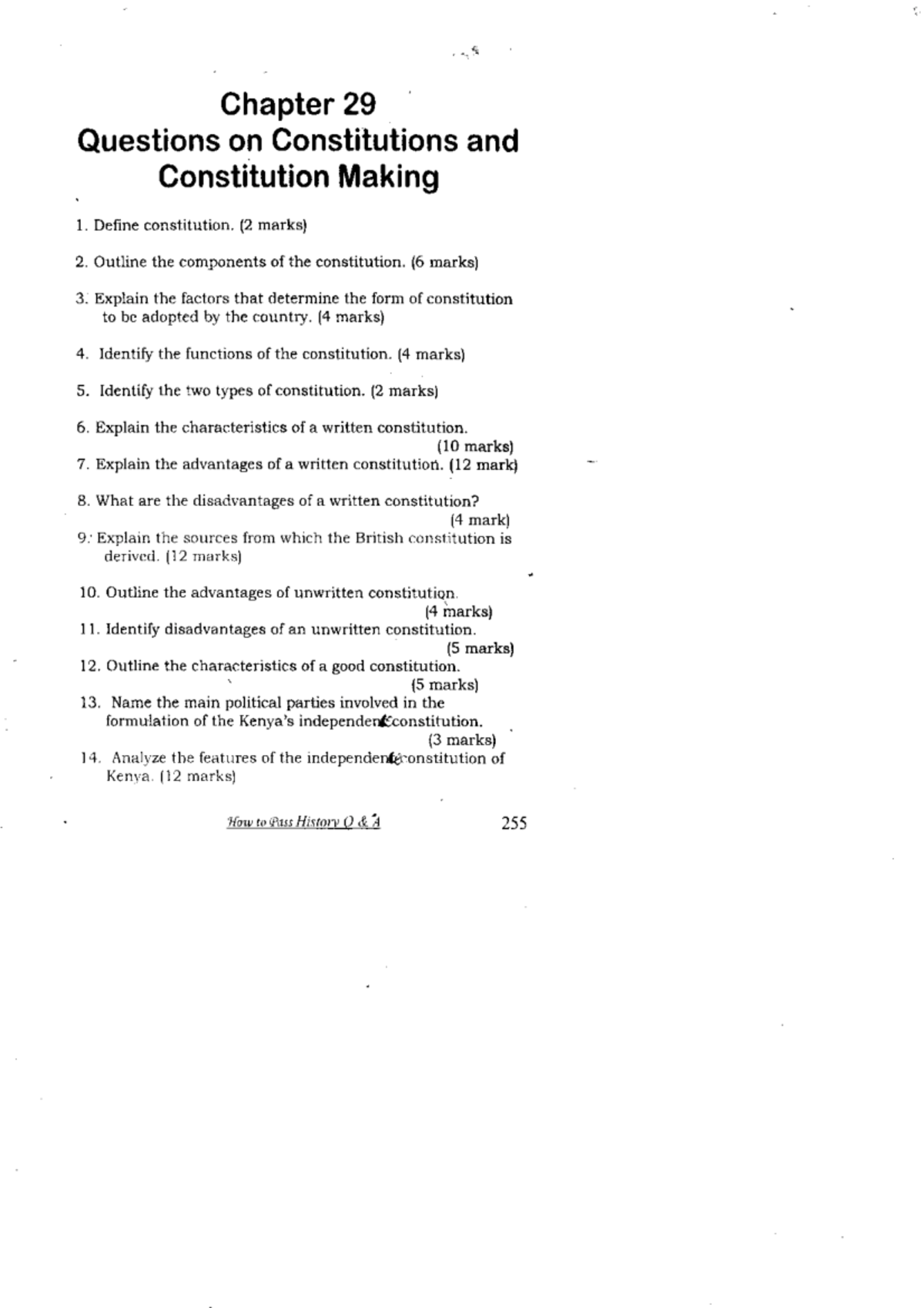 Constitution and constitution making process - Chapter 29 Questions on ...