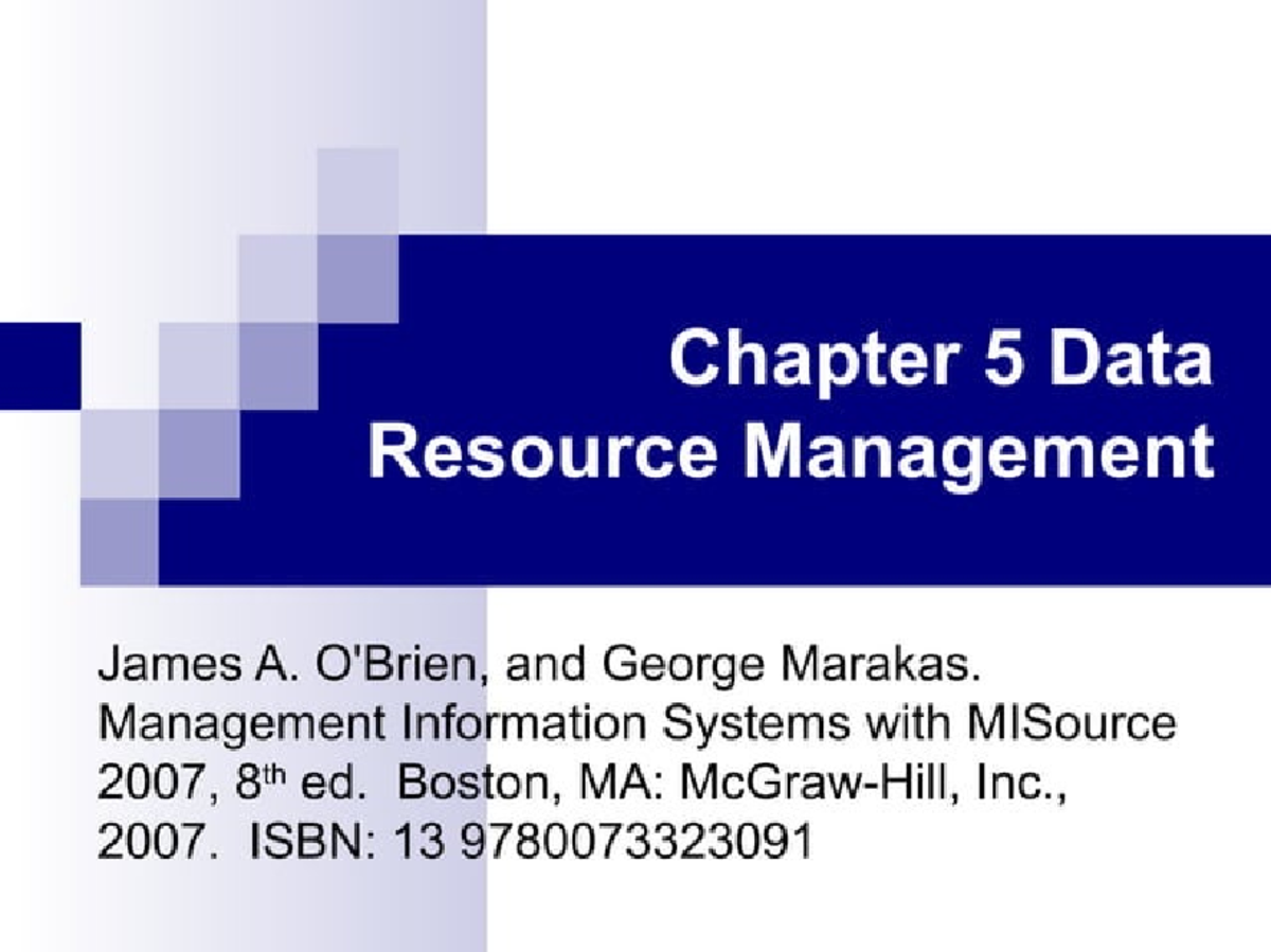 Chap05 data resource management - Marketing management - Studocu