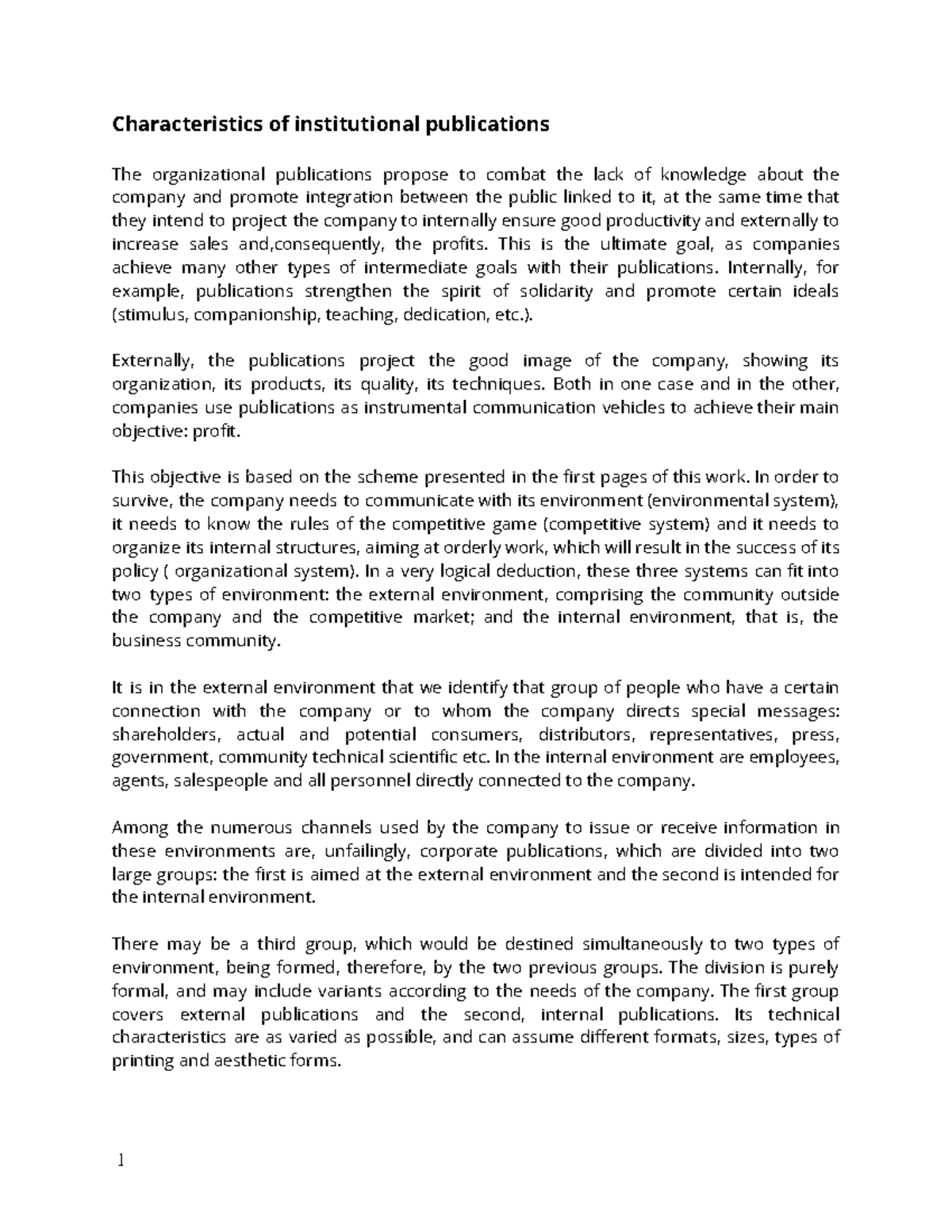 Characteristics of institutional publications. - This is the ultimate ...