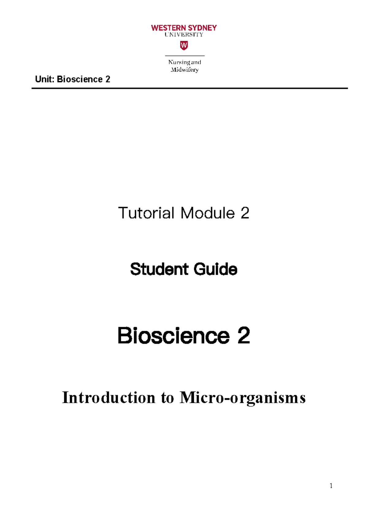 Module 2. Tutorial - Introduction to microorganisms-2 - Tutorial Module ...