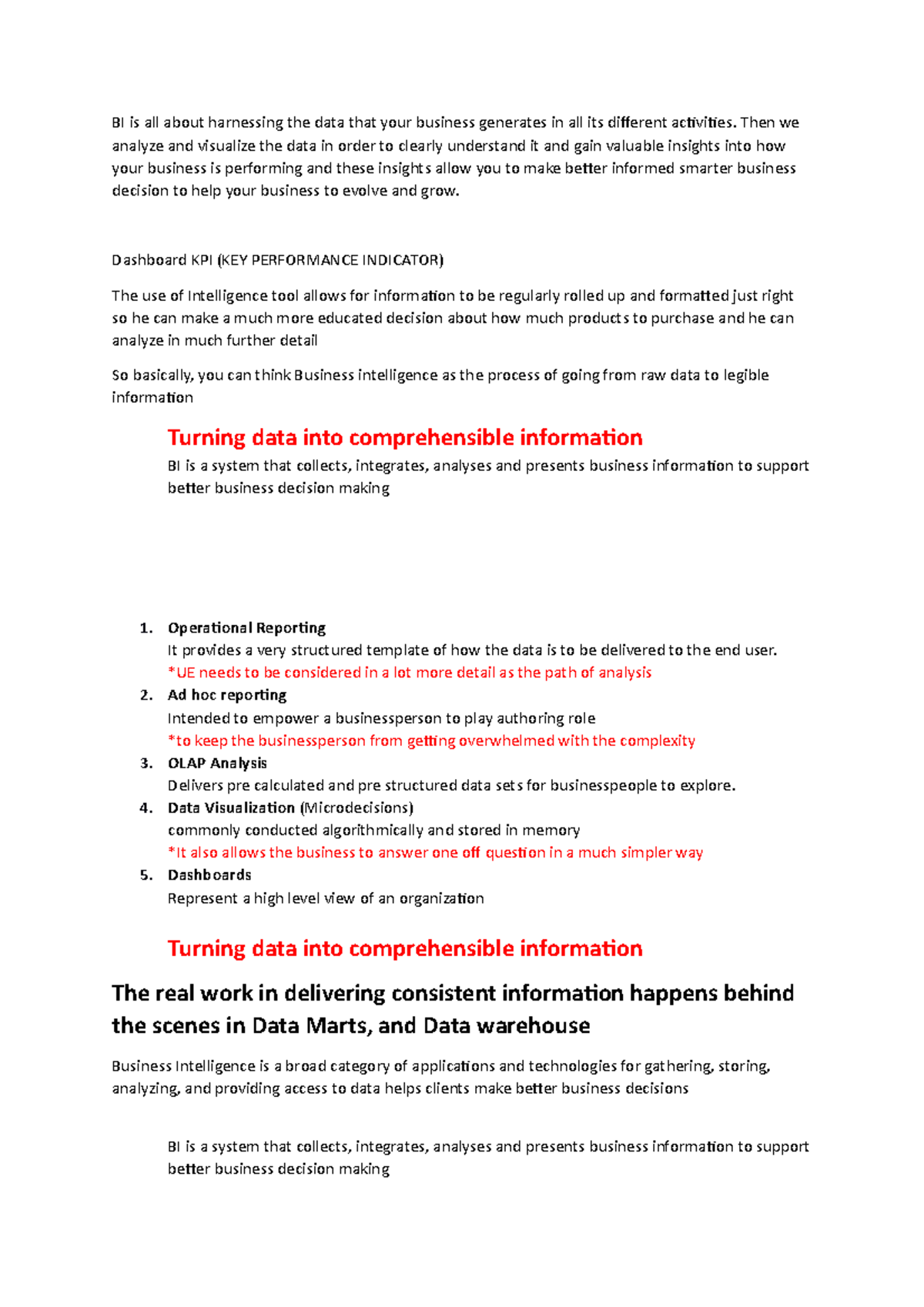 Introduction to Business Initelligence - BI is all about harnessing the ...