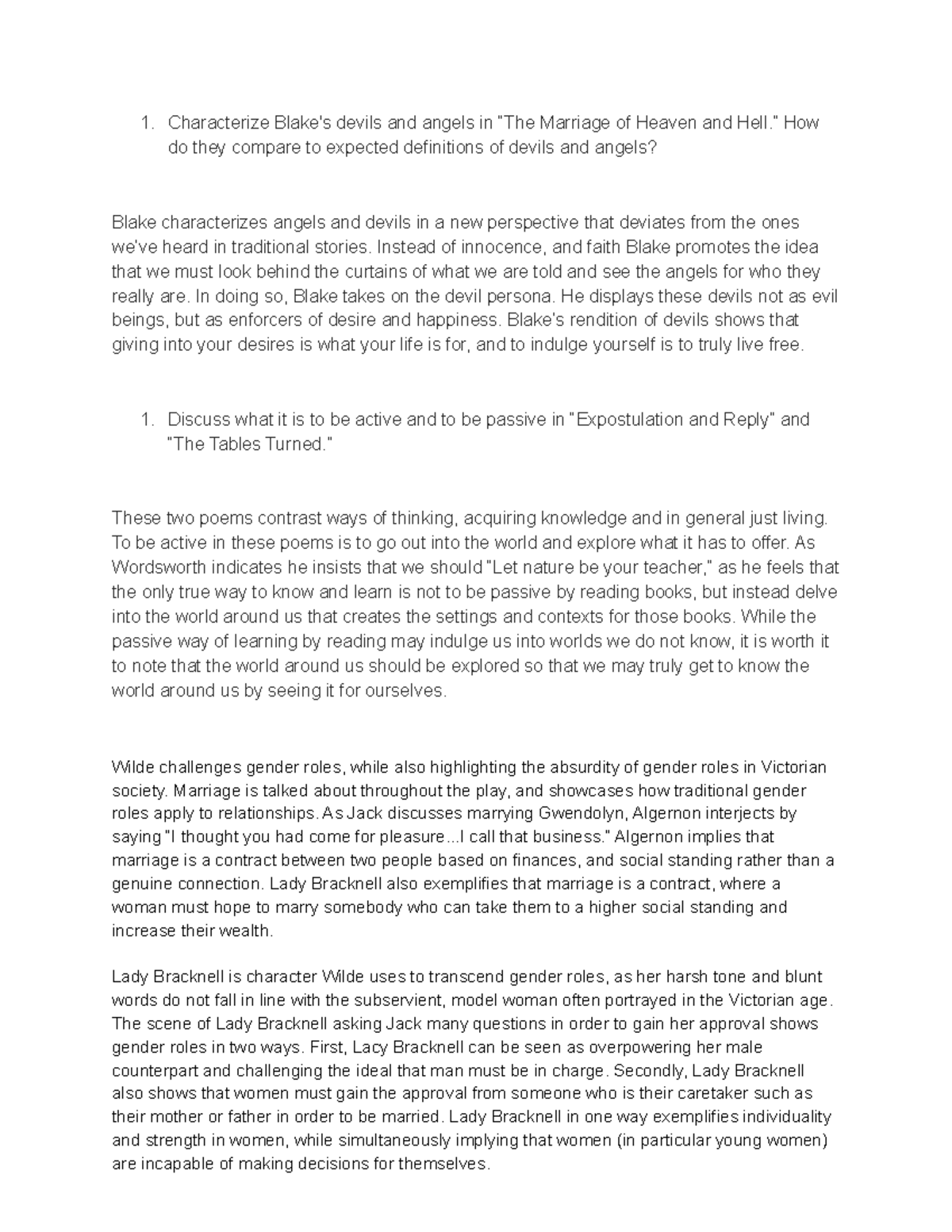 ENG- 121 Forums 1 - ENGL 121 - Characterize Blake's devils and angels in