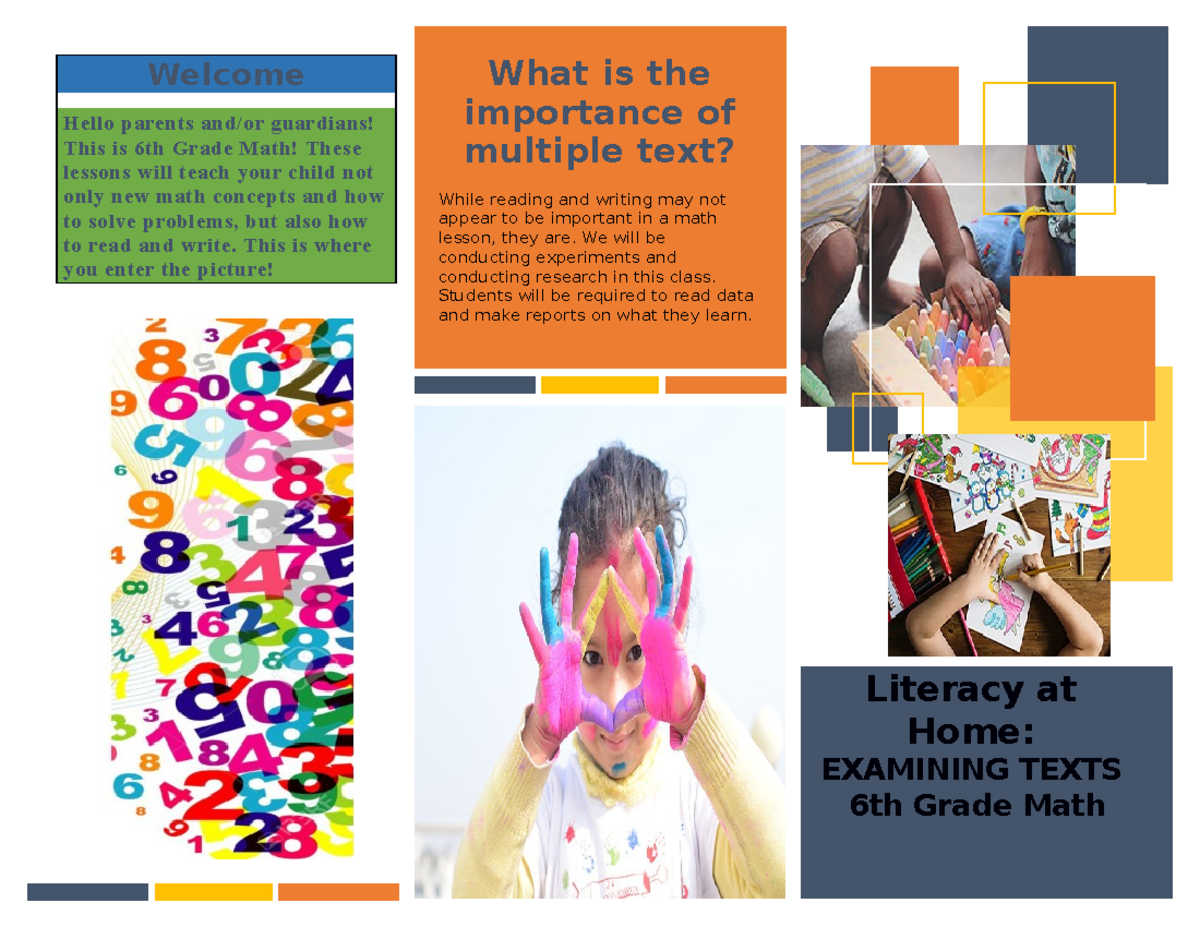 Math brochure - THESE ARE DISCUSSION QUESTIONS AND ESSAYS FOR THIS ...