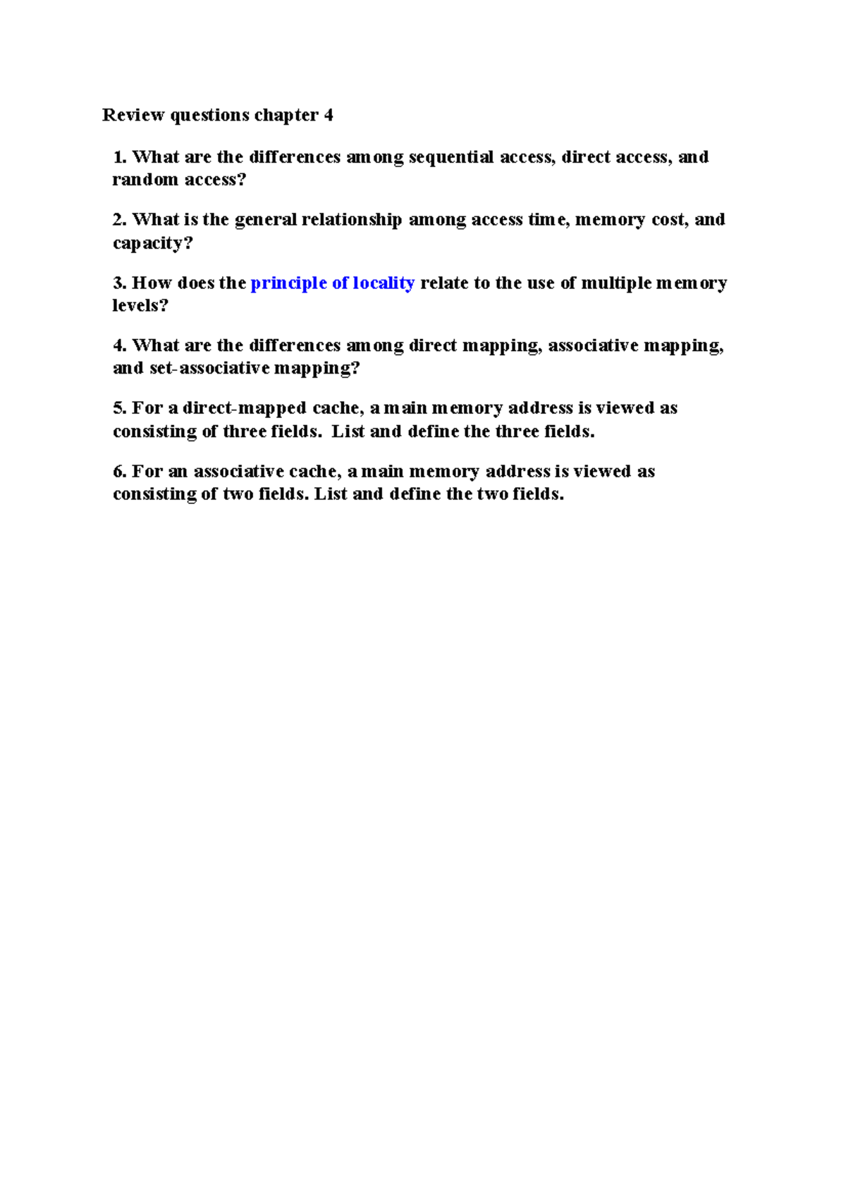 Review questions chapter 4 4 - List and define the three fields. For an ...