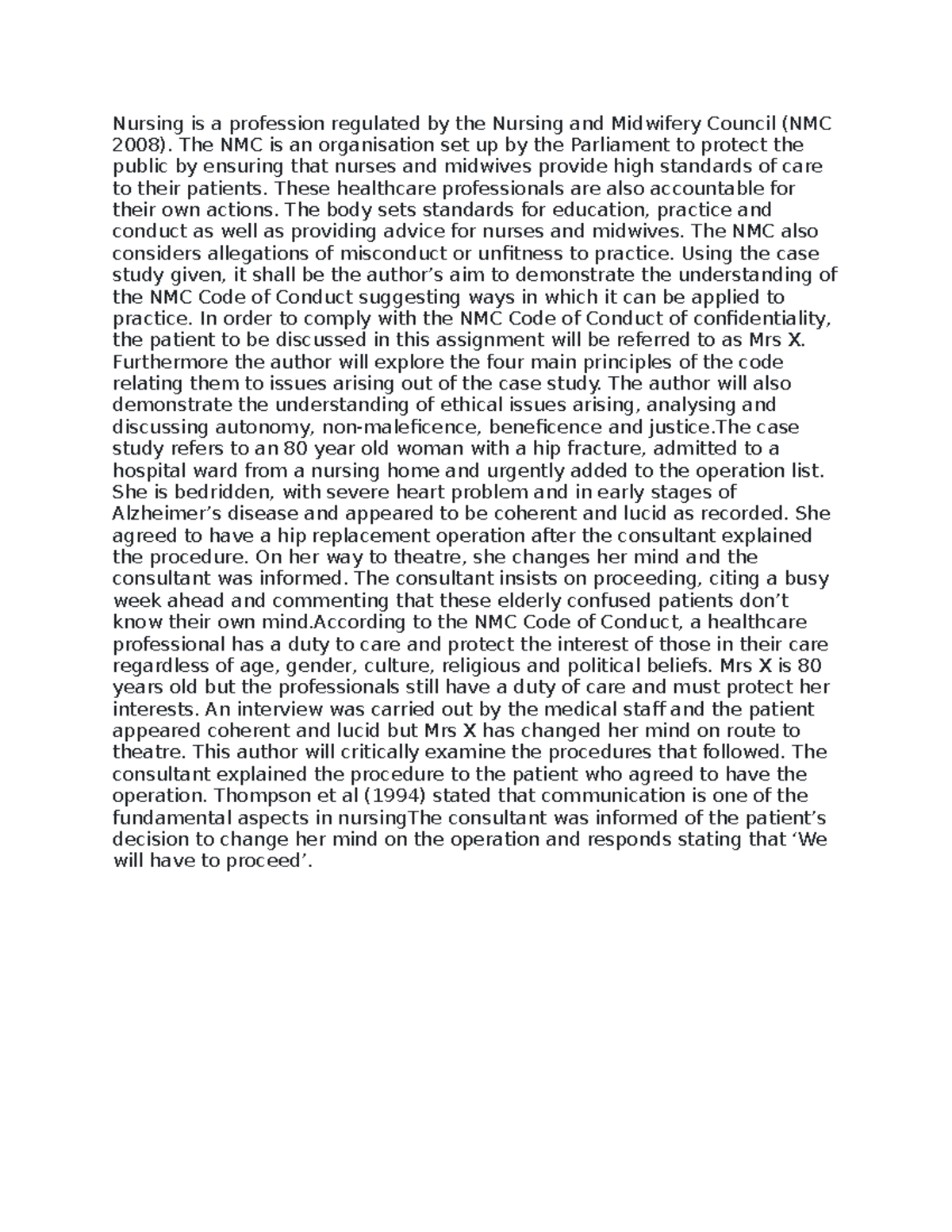 2868 - nursing essay - Nursing is a profession regulated by the Nursing ...
