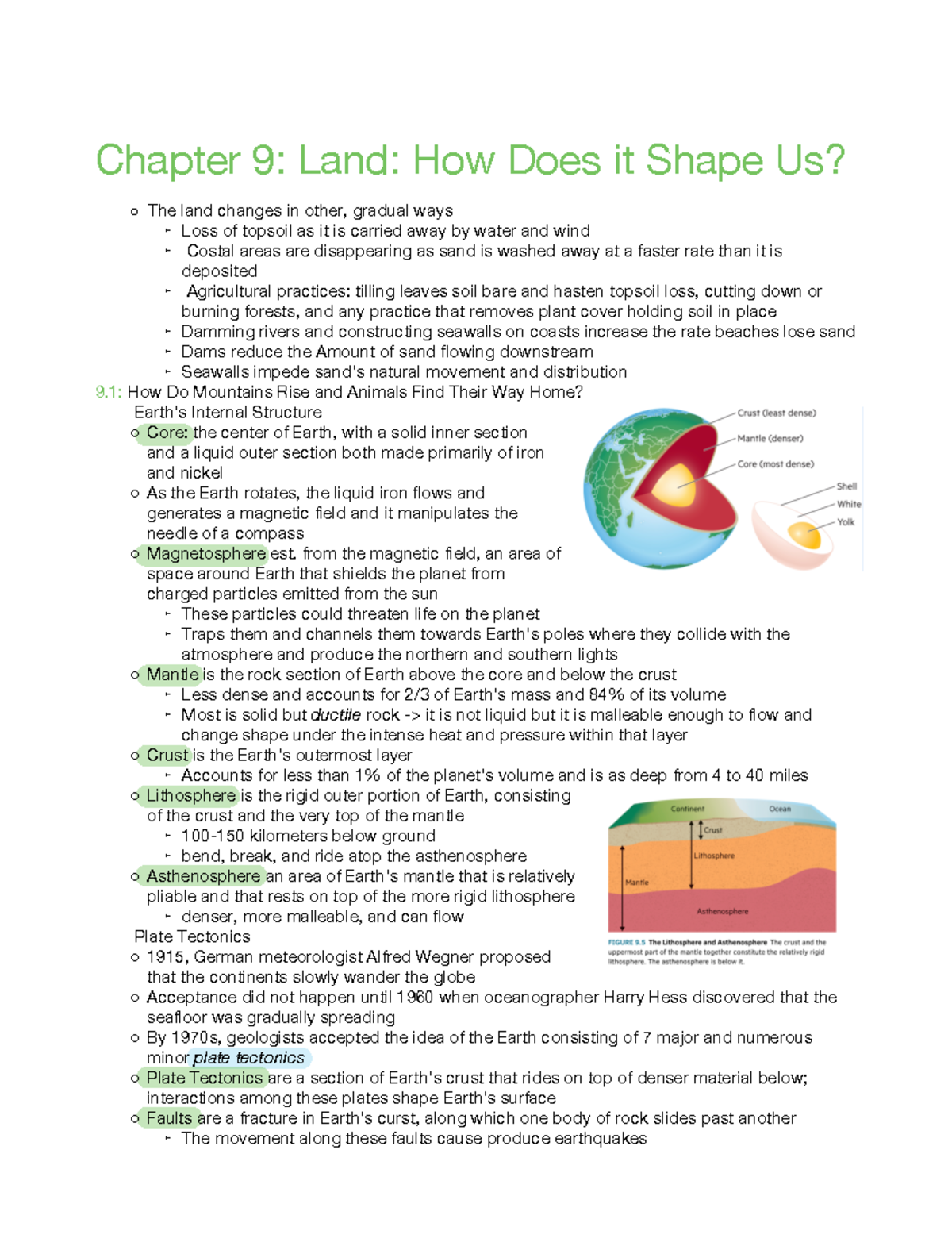 ENV 1110 - Chapter Notes - Chapter 9: Land: How Does it Shape Us? The ...