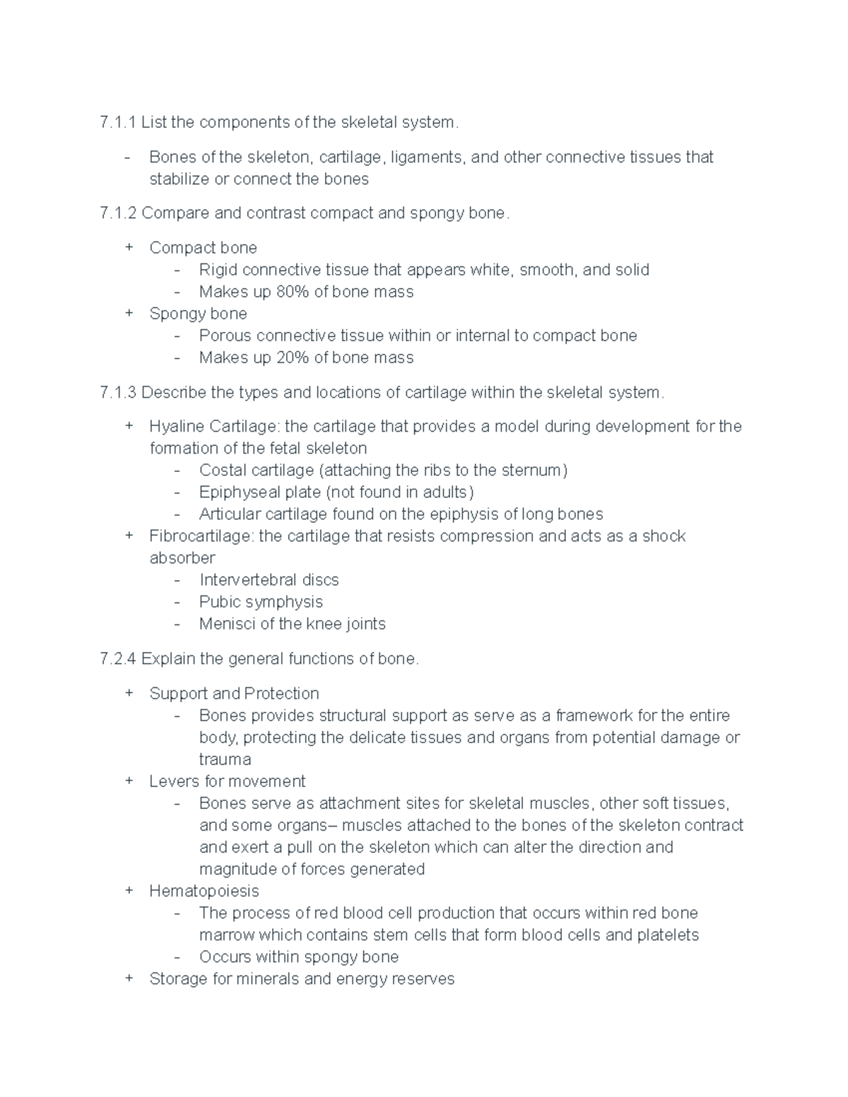 Chapter 7 Objectives - introduction and Composition of the Skeletal ...