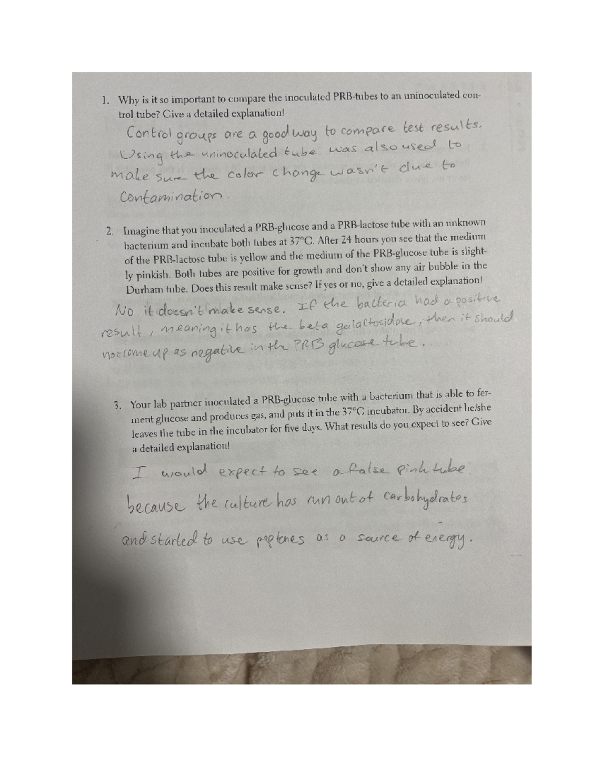 Mcb l ch 13 - lab assignment - 1. Why is it so important to compare the inoculated to an - Studocu