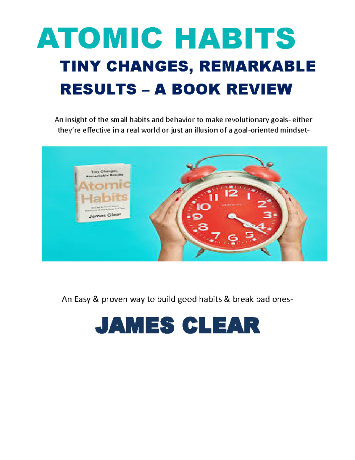 Atomic habits review by Waleed Yusuf - An Easy & proven way to build ...