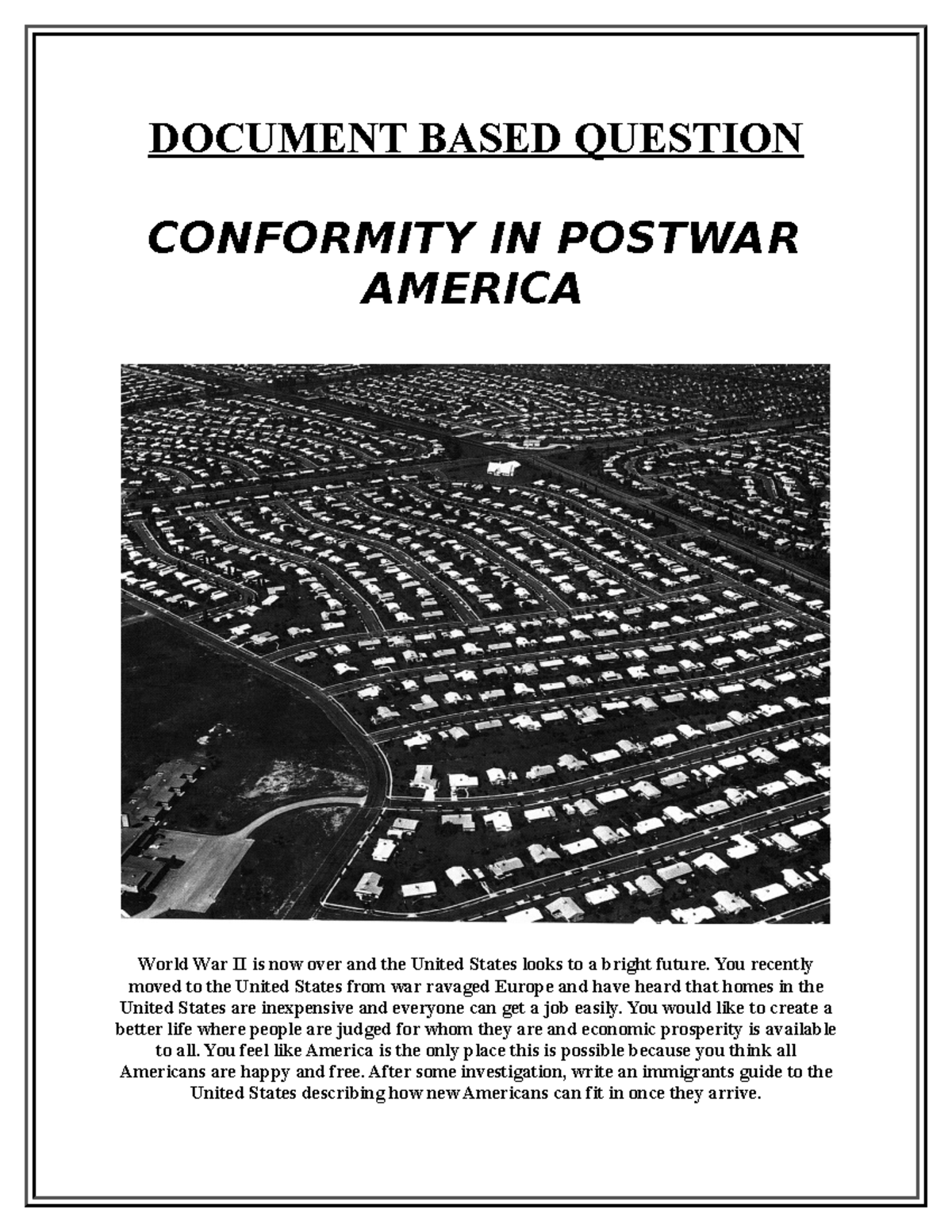 1950s 1960s documents - DOCUMENT BASED QUESTION CONFORMITY IN POSTWAR ...