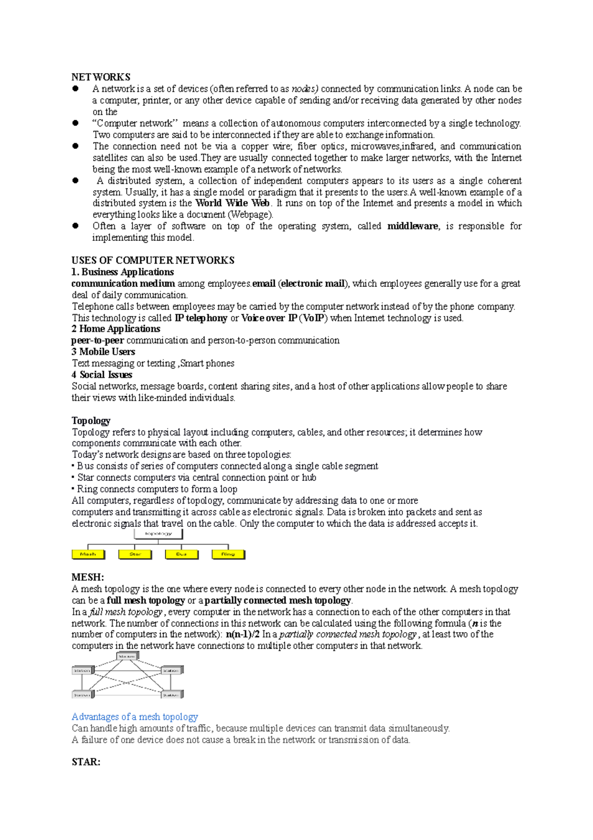 Computer Networks - notes for mu students on all chapters - NETWORKS A ...