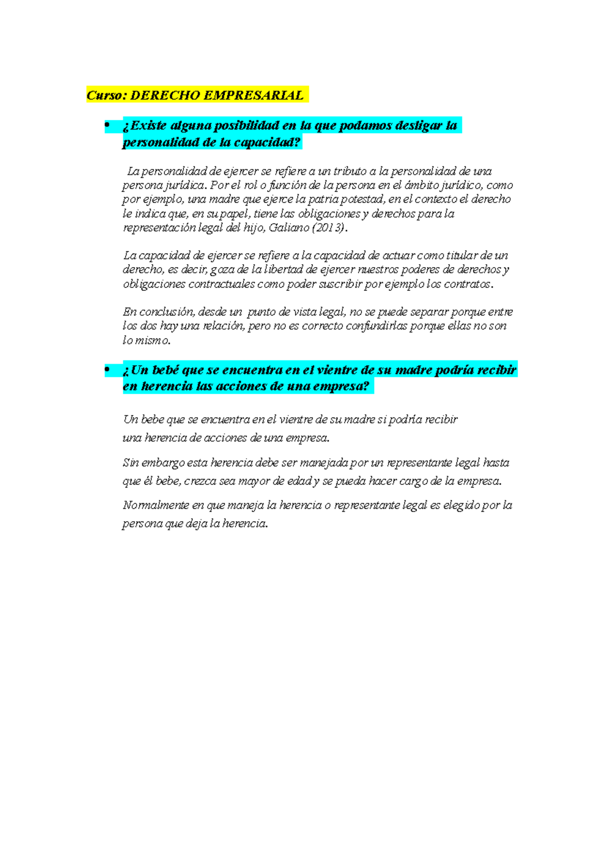 Derecho empresarial foro - Curso: DERECHO EMPRESARIAL ¿Existe alguna ...