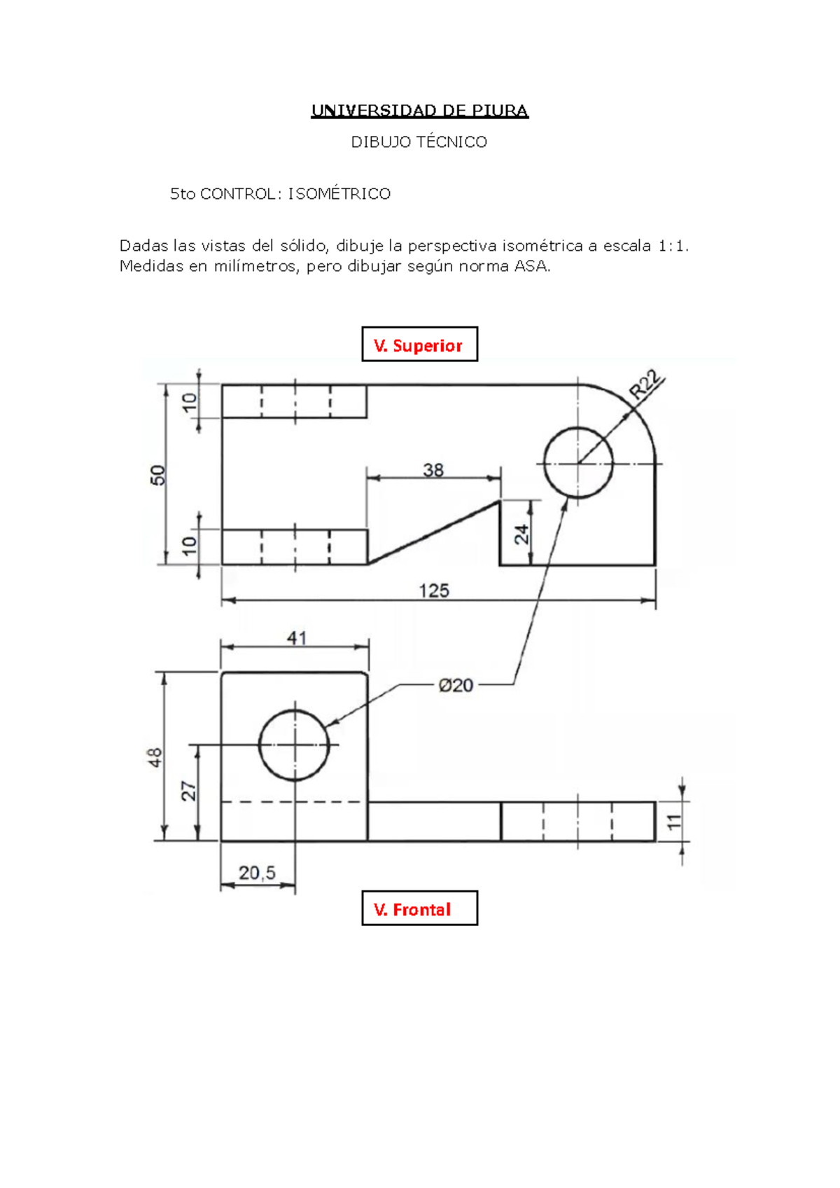 5to Control DIB - Dibujo Técnico - UNIVERSIDAD DE PIURA DIBUJO TÉCNICO ...