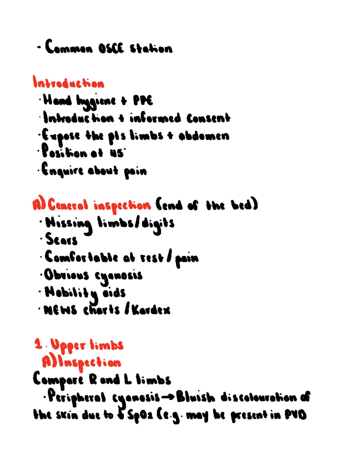 Peripheral vascular exam - Common OSCE station Introduction Hand ...
