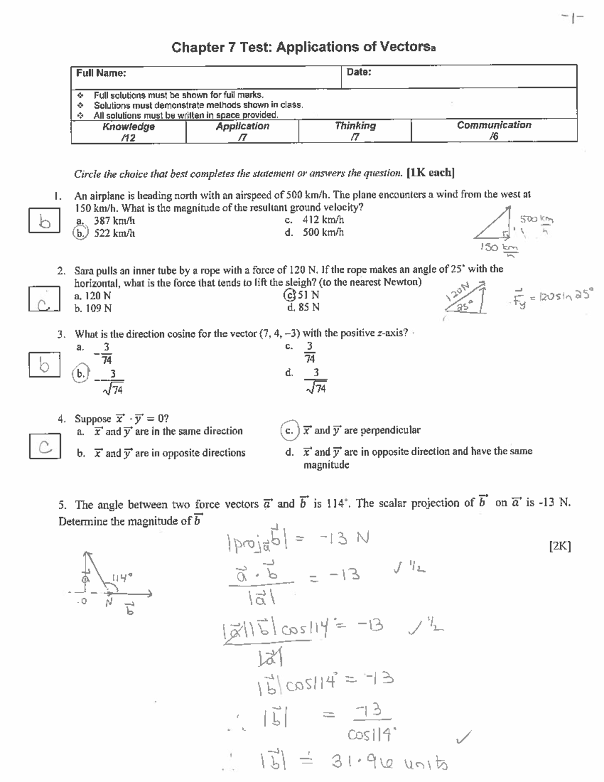Chapter 7 Test - May 2019 - Solutions - Studocu