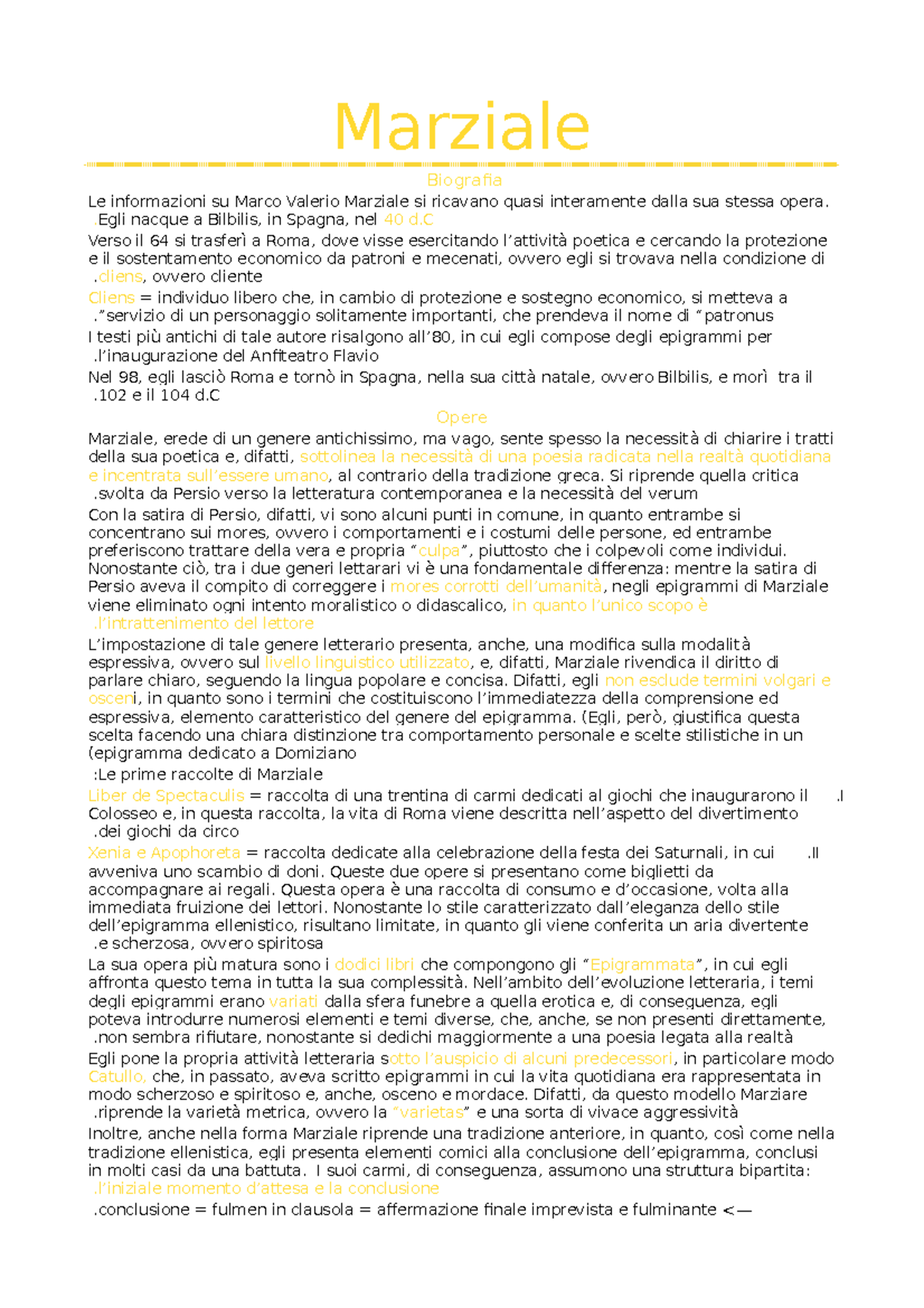 Appunti Marziale - Marziale Biografia Le informazioni su Marco Valerio Marziale si ricavano ...