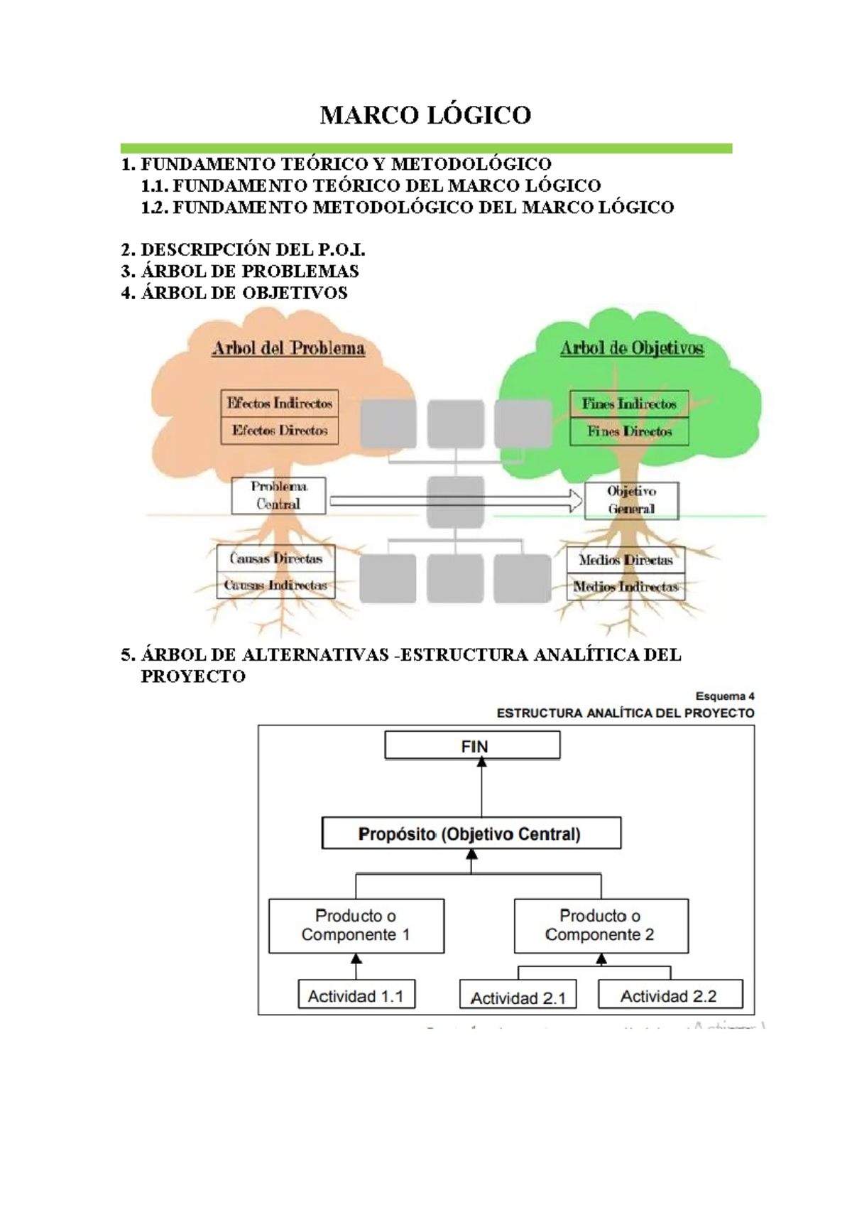Estructura Y Presentación DEL Marco Lógico - Dinamica - MARCO LÓGICO 1 ...