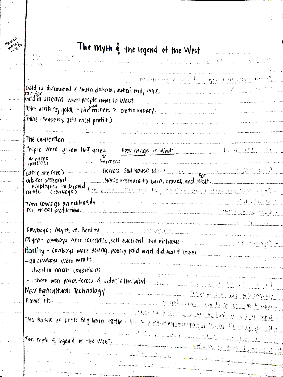 Myths and Legends of the West Notes - HIST 201 - Studocu