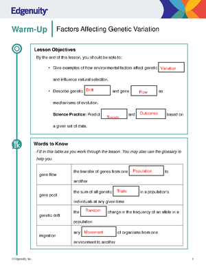Factors Affecting Biological Diversity - Warm-Up Lesson Objectives By ...