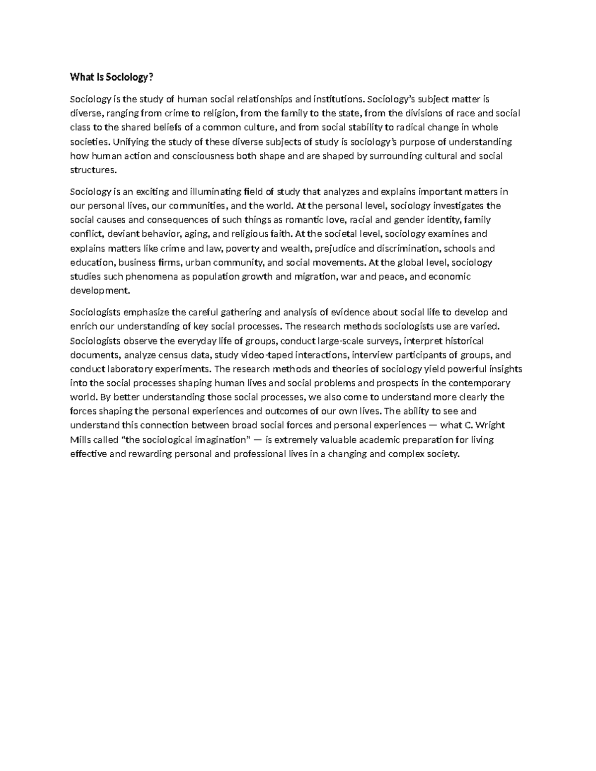 Sociology - socio - What is Sociology? Sociology is the study of human ...